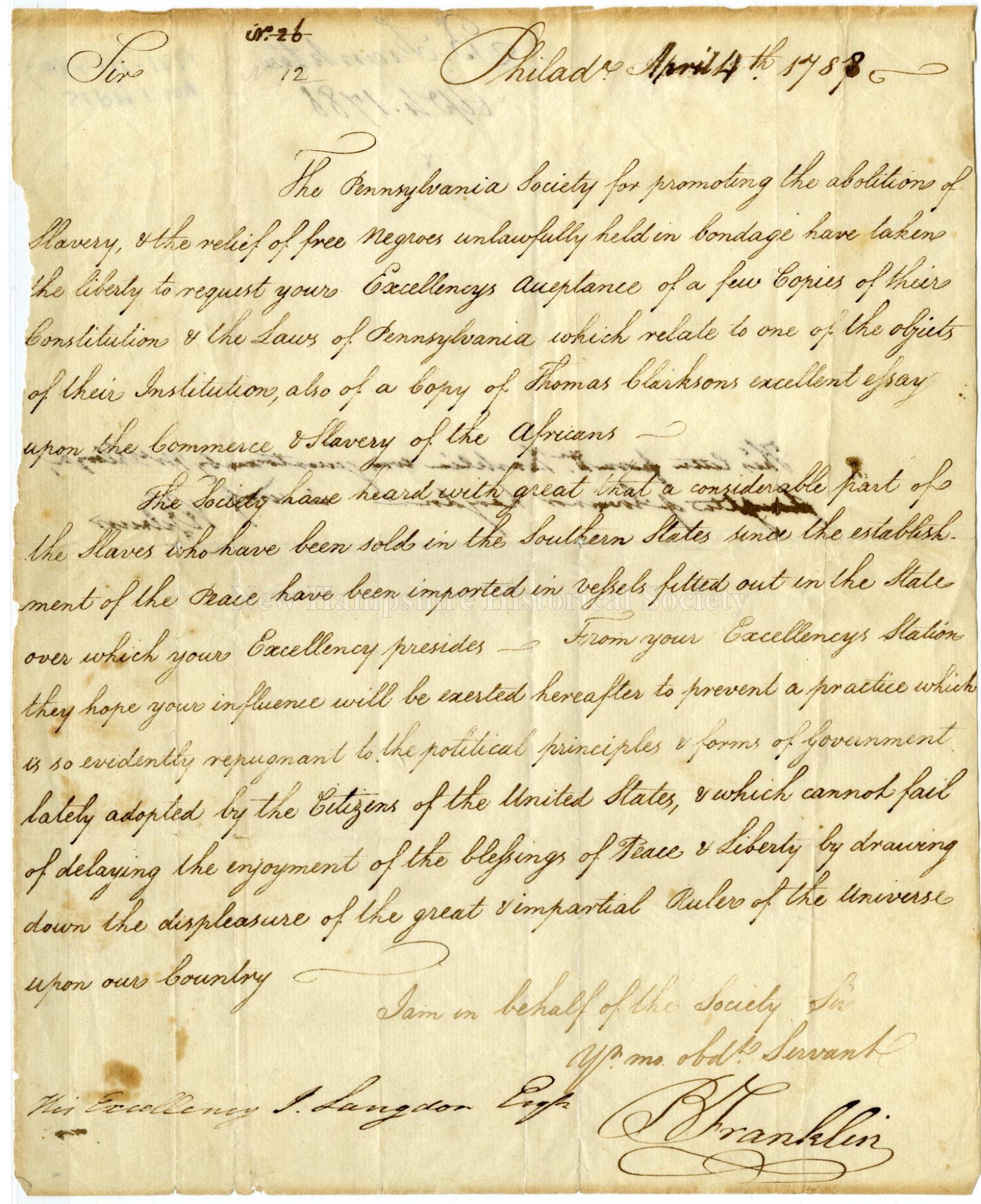 Ben Franklin Letters